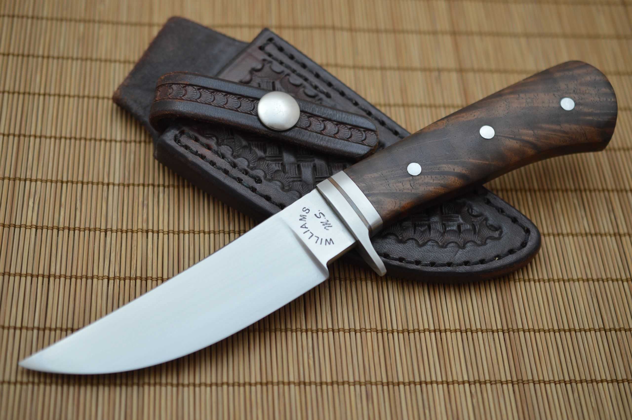 Mike Williams, M.S. Hunting Knife, Rowe Leather Sheath (SOLD) – Windy ...