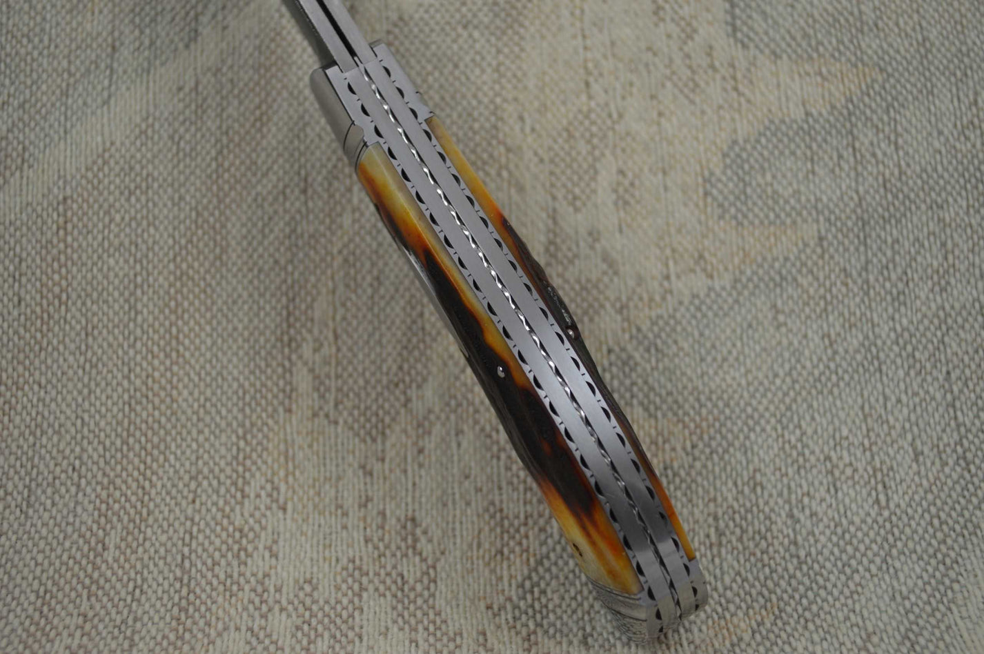 Bill Ruple Stag Saddlehorn Two Blade Trapper, Devin Thomas Damascus (S ...