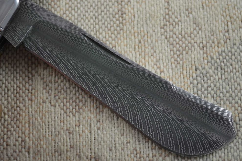 Bill Ruple Stag Saddlehorn Two Blade Trapper, Devin Thomas Damascus (S ...