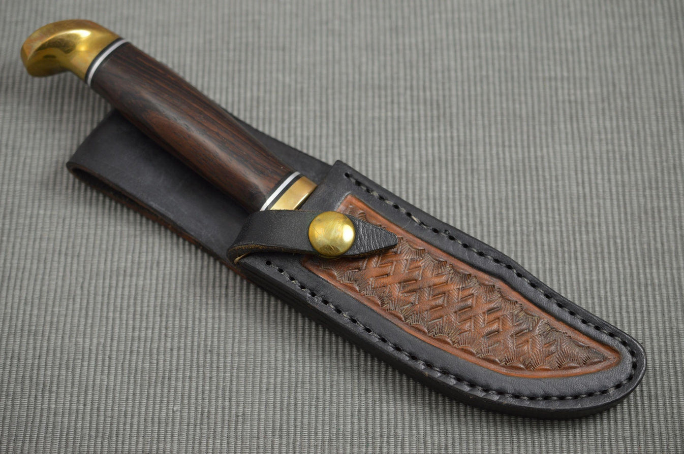 Harvey Draper "Karl Hunt" Hunting Knife and Tooled Leather Sheath (SOL ...