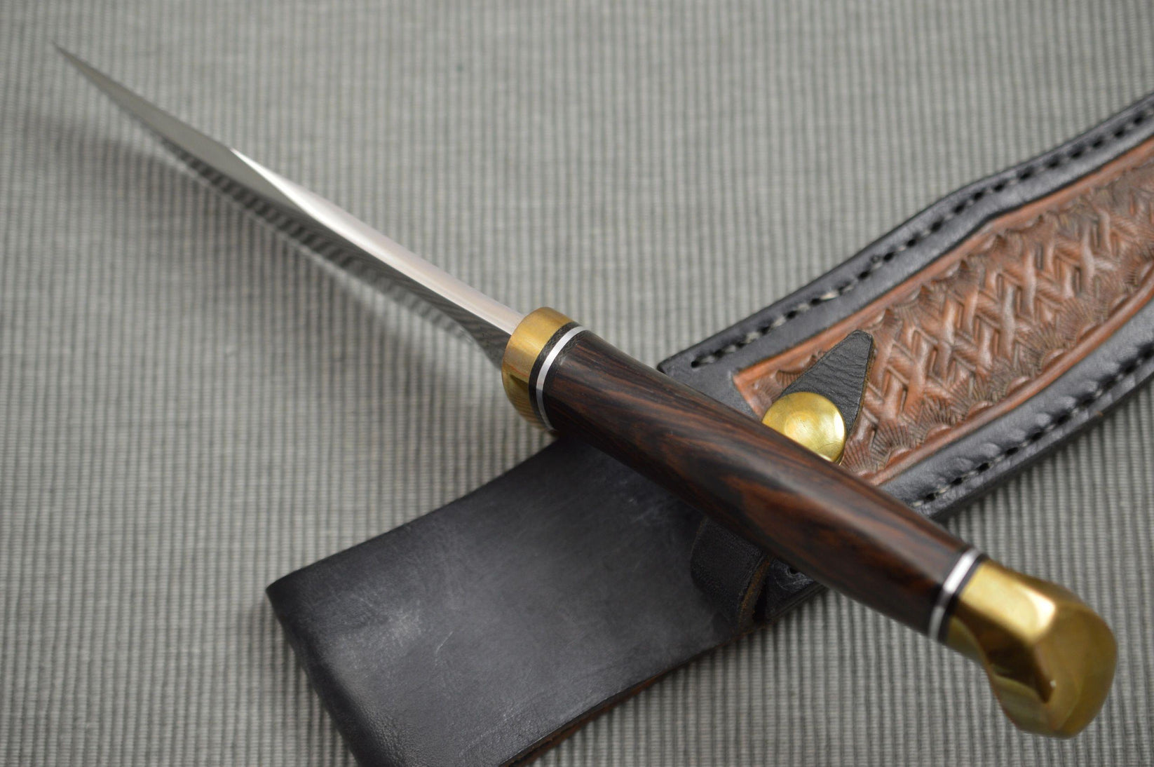 Harvey Draper "Karl Hunt" Hunting Knife and Tooled Leather Sheath (SOL ...