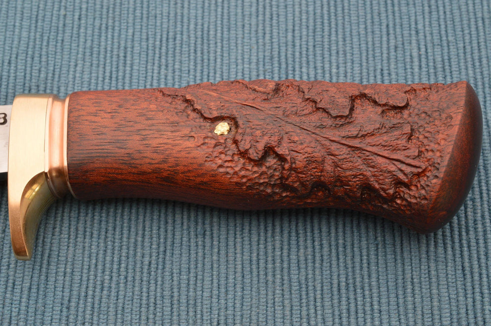 Mark Banfield Bloodwood Clip Point Hunter and Tooled Leather Sheath ...